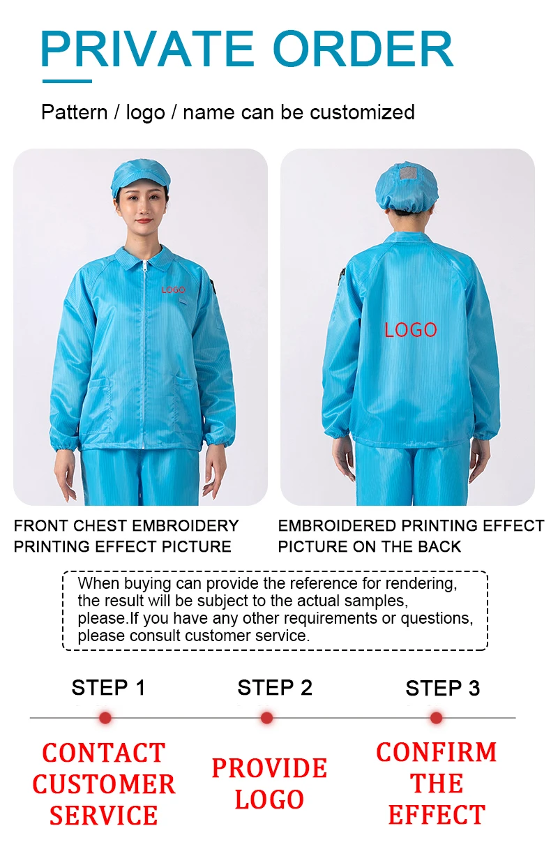 Cleanroom Work ESD Smock Custom Overalls - Anti-Static Lab Clothing