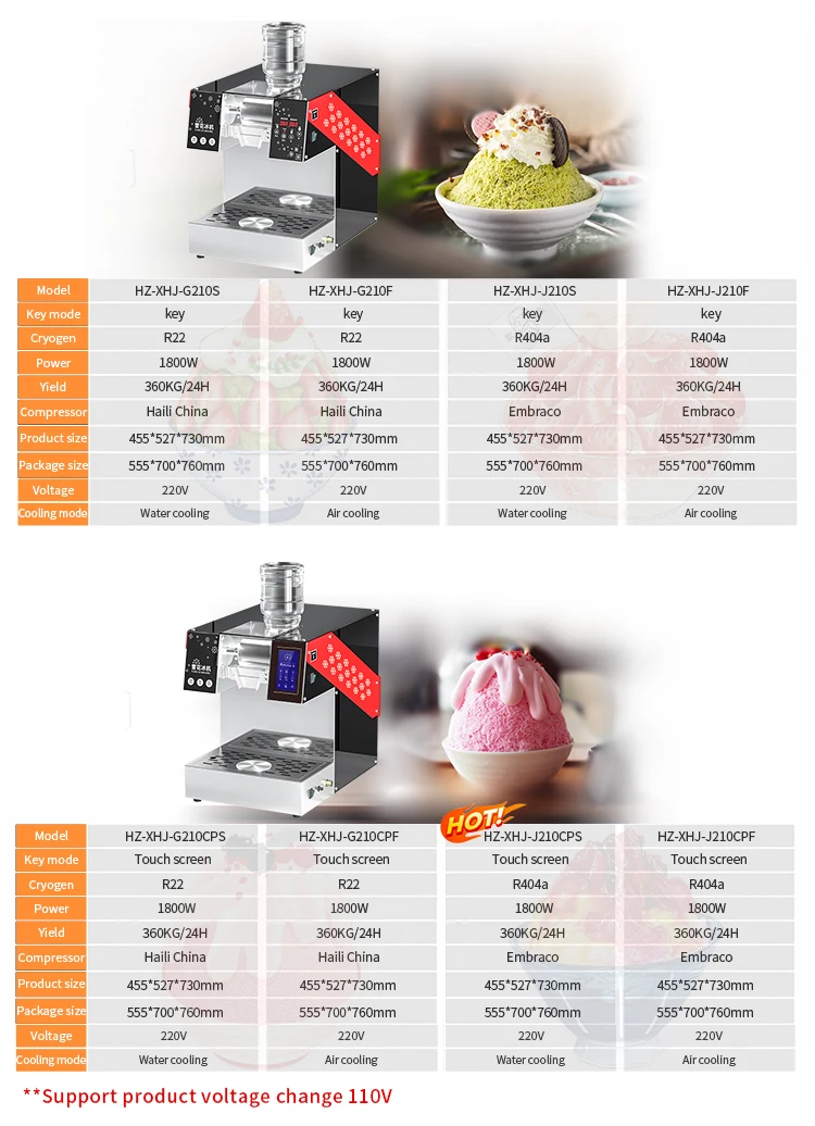 HENGZHI Water/air Cooling Bingsu Machine - Easy to Operate