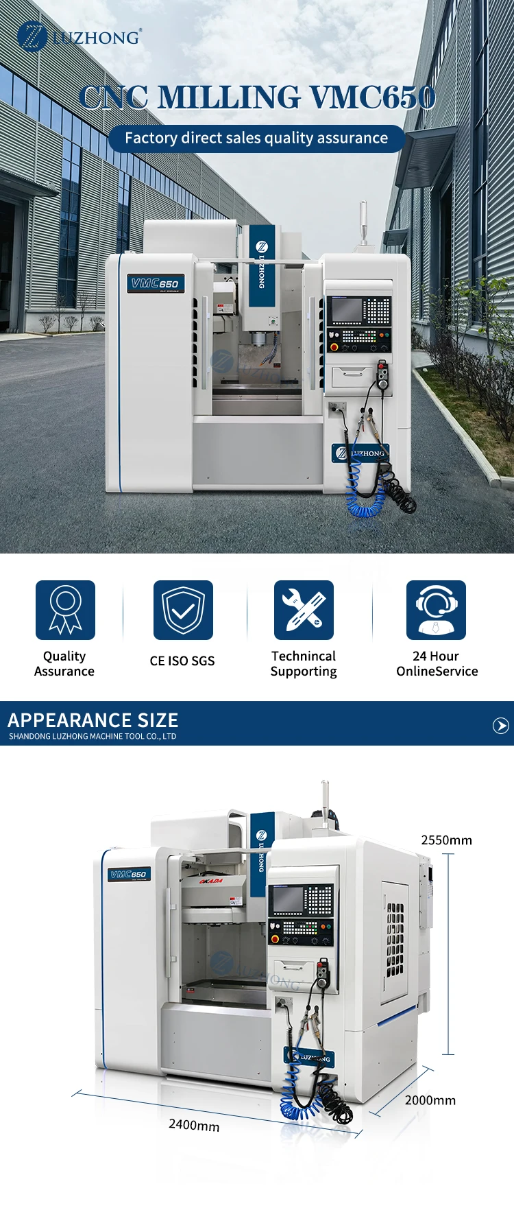 Fanuc/siemens/gsk System Vmc Cnc Milling Machine Cnc Vertical Machining ...