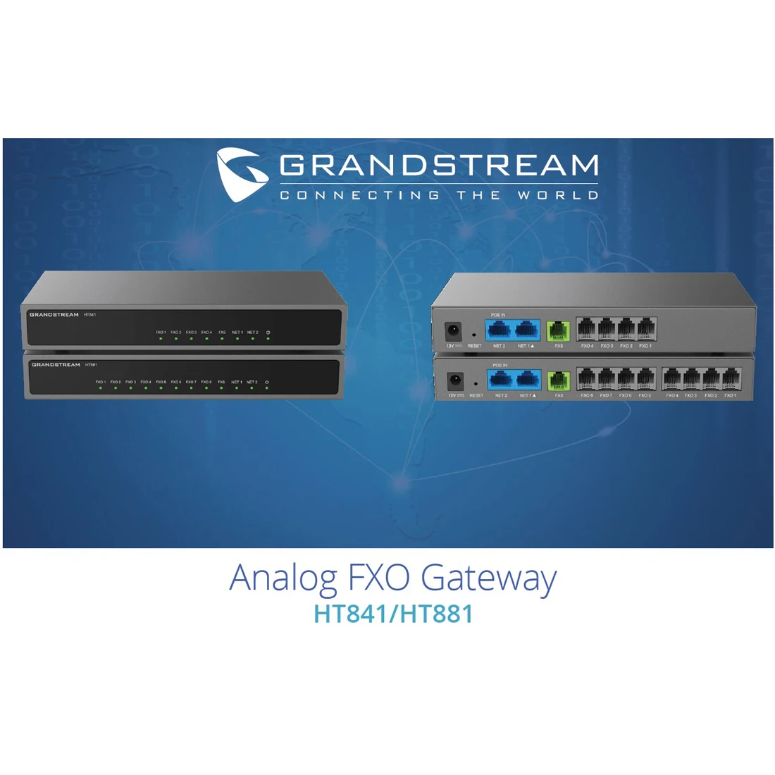4/8 FXO Ports and 1 FXS Port Voip Gateway - Grandstream HT841/881