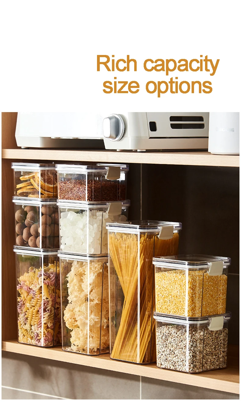 Clear Plastic Airtight Food Storage Container – 0-1L Kitchen Fridge Jar