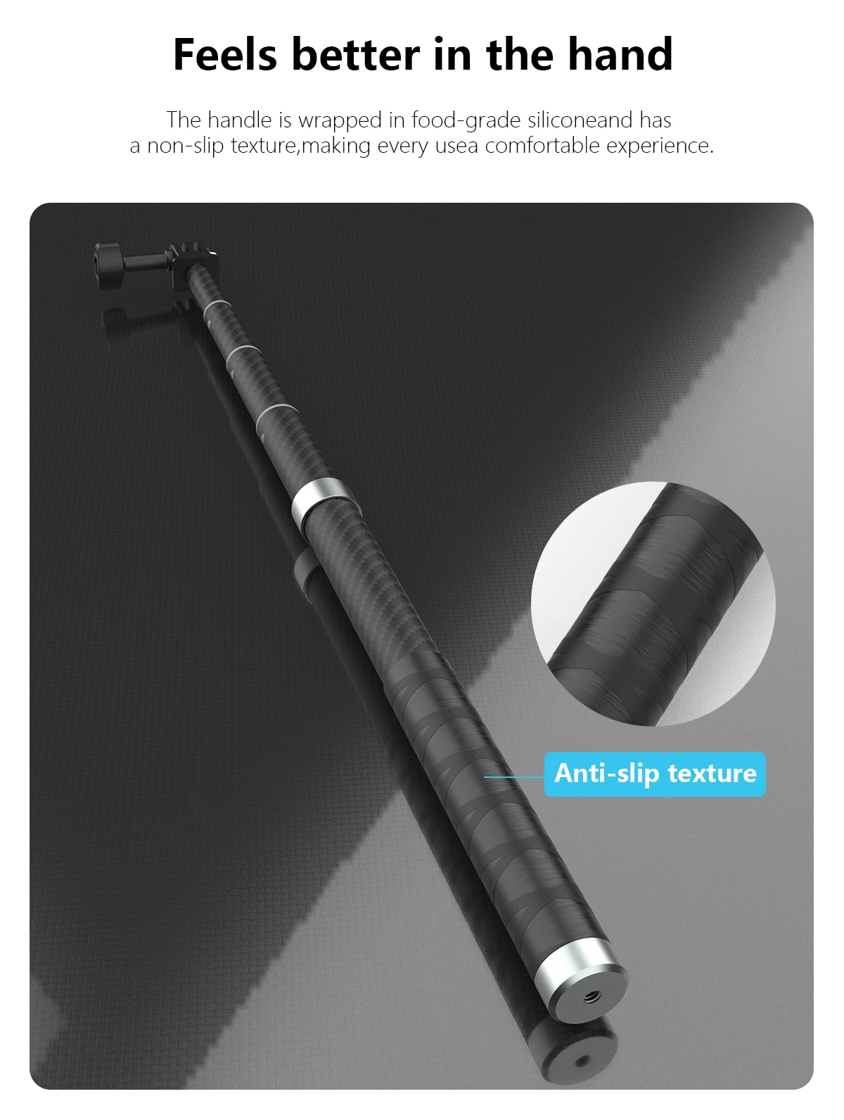 YLTECH 1.2M Carbon Fiber Selfie Stick Handheld Extendable Monopod Fold ...