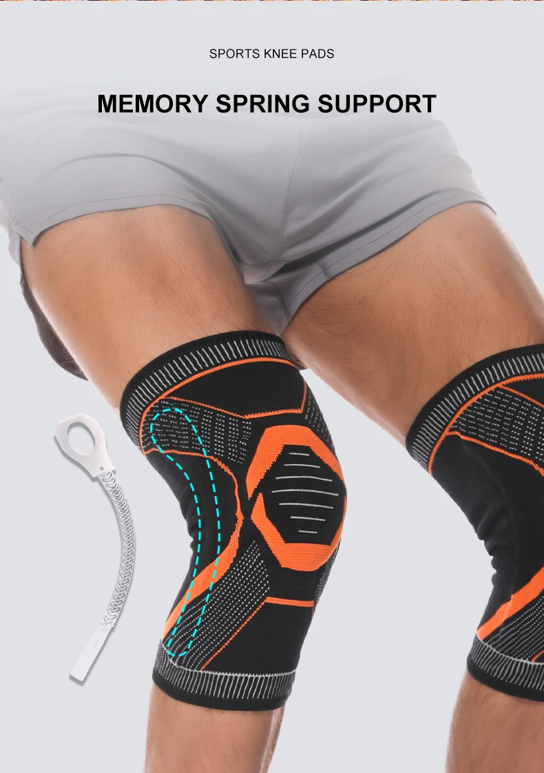 2200#Elastic Basketball Fitness Knee Support Sleeve Compression Knee ...