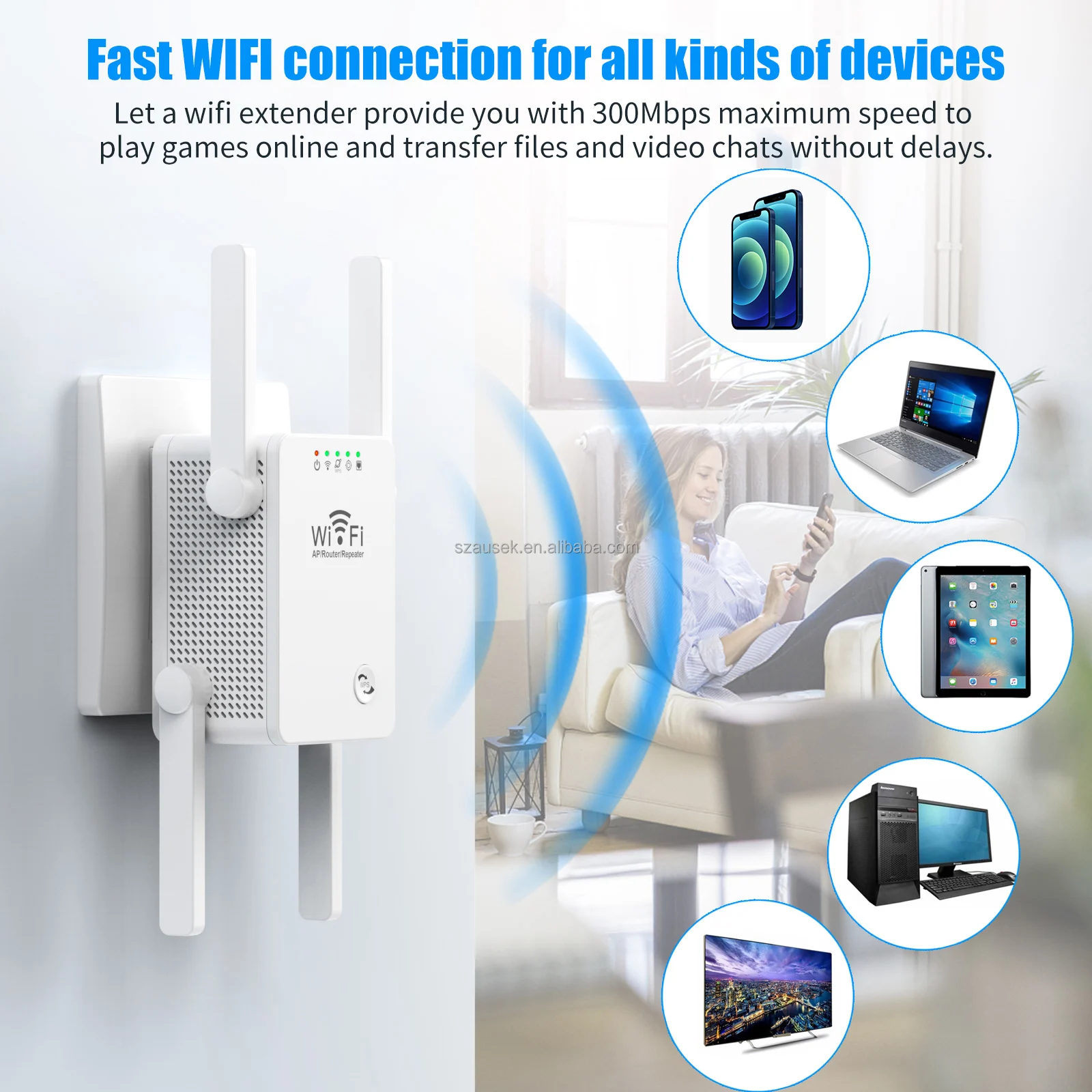 Long Range Wifii Extender Wireless Repeater Wi Fi Extender Long Range ...