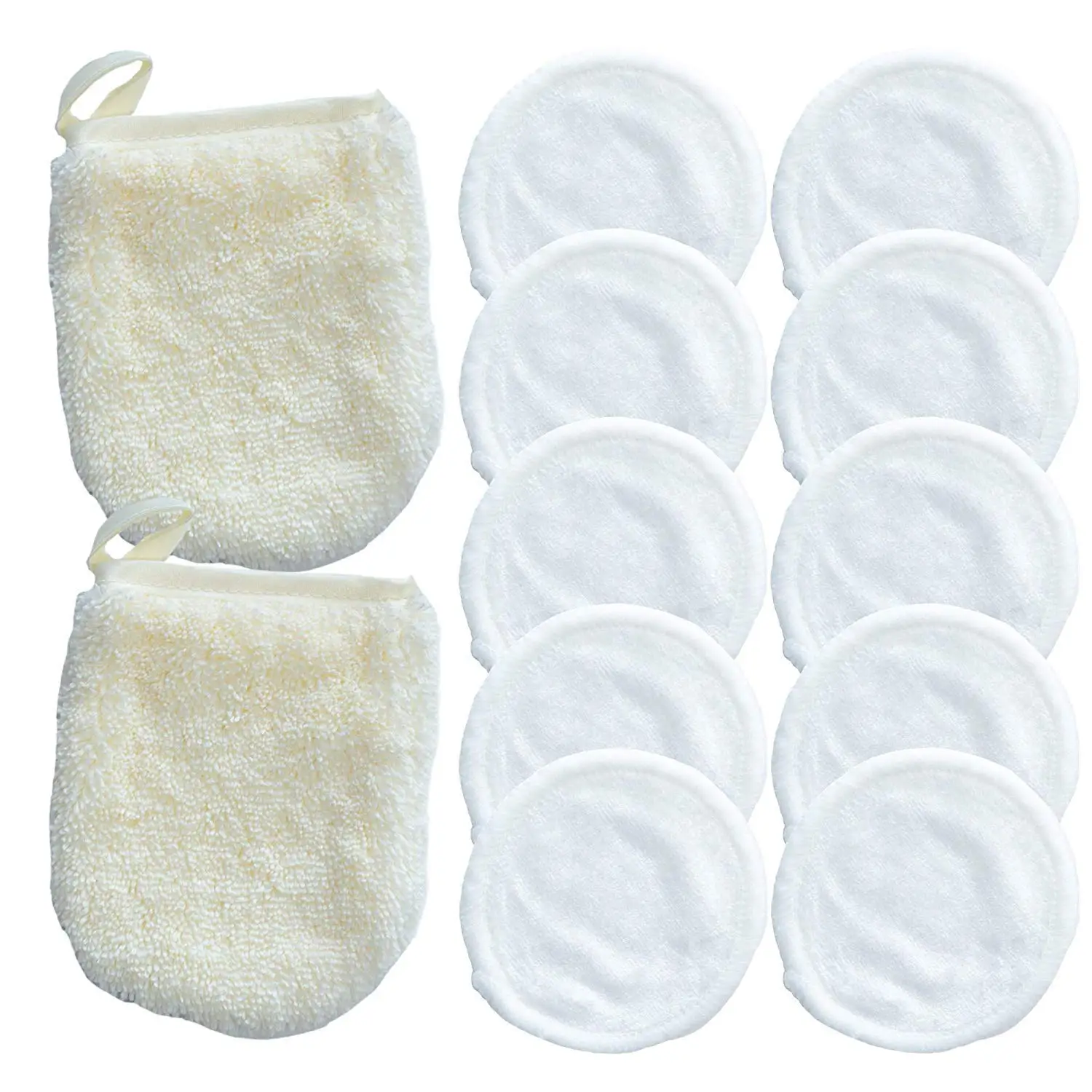 Face Skin Cleansing Reusable Cotton Terry Pads Makeup Remover With ...