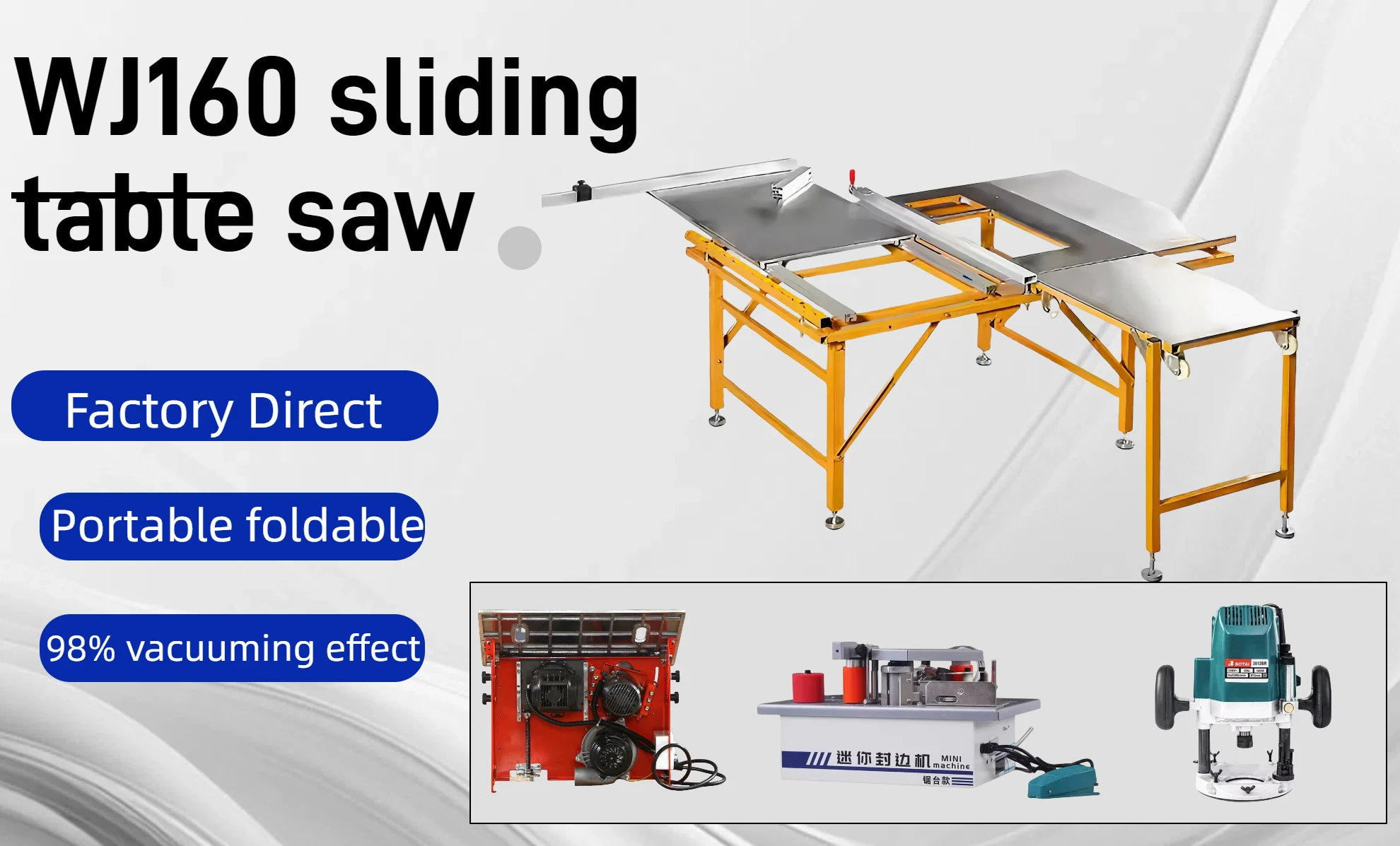 WJ160A Sliding Table Saw - Portable & Powerful Woodworking Tool