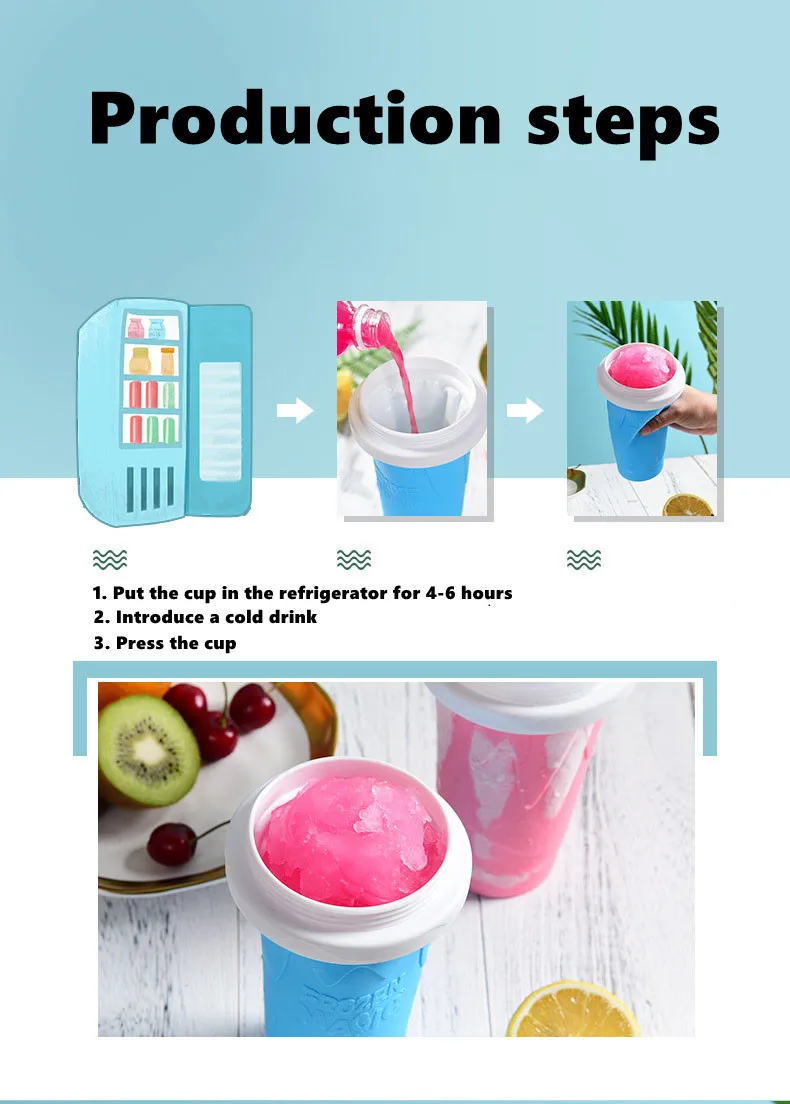 Tik Tok Pinch Cup Frozen Making Freeze Food Grade Silicone Slushies ...
