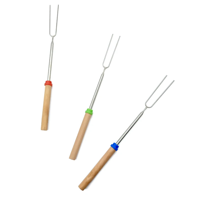Roasting Forks Extendable Bbq Skewers Toasting Metal Sticks For Picnic ...