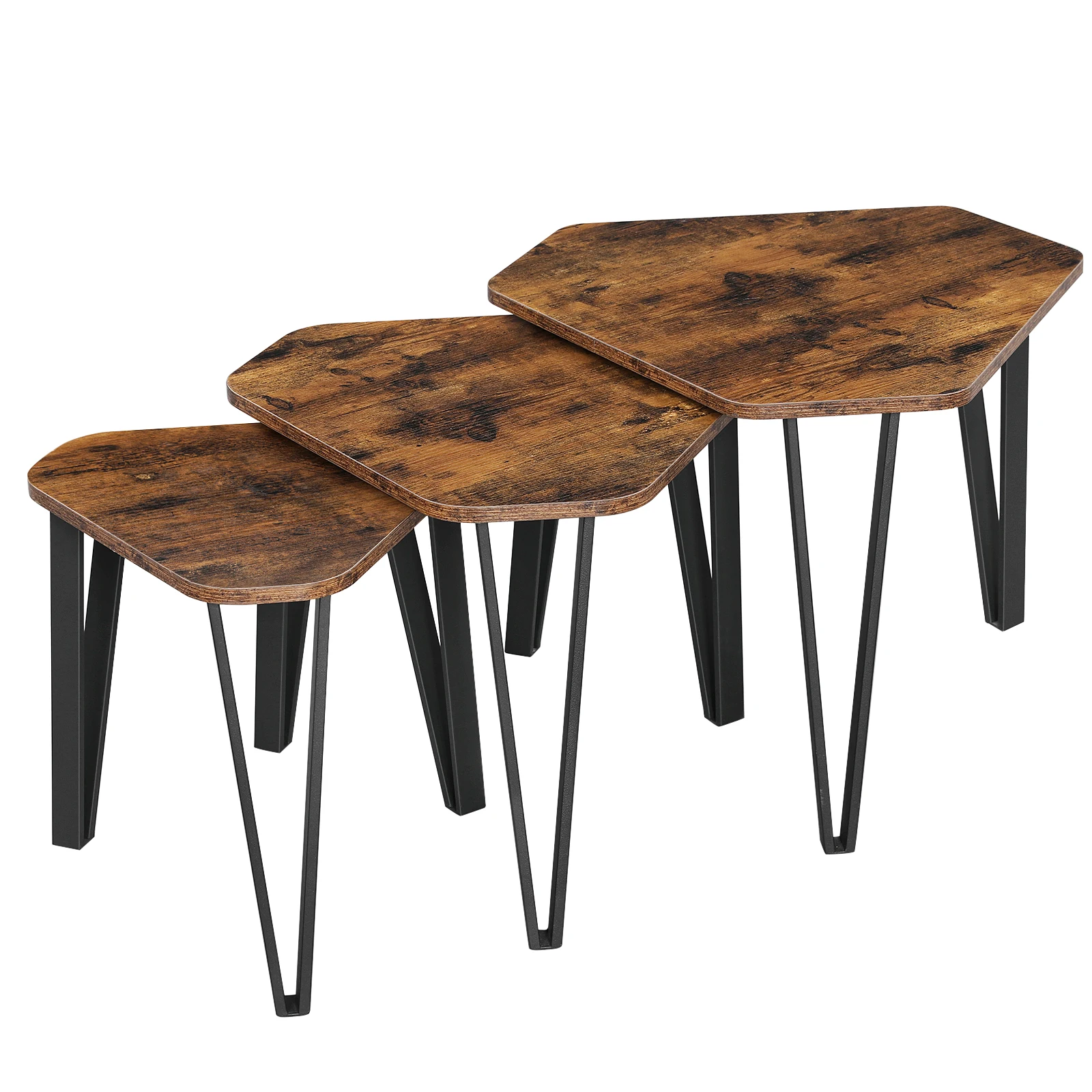 VASAGLE 3 Piece Nesting Coffee Table for Home Hotel Restaurant ...