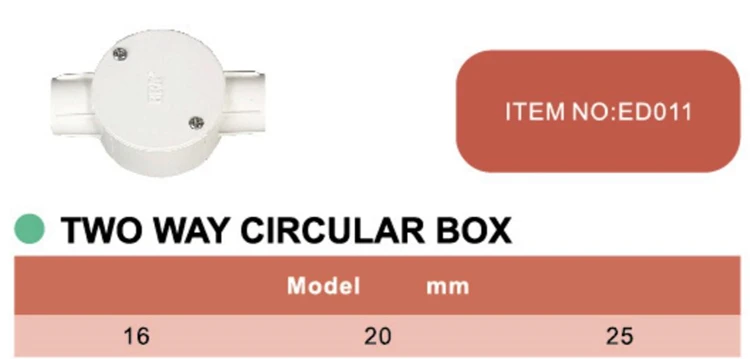 Era Plastic/pvc Two Way Circular Box Pvc Electrical Fitting - Buy Pvc Conduit Fittings Two Way ...