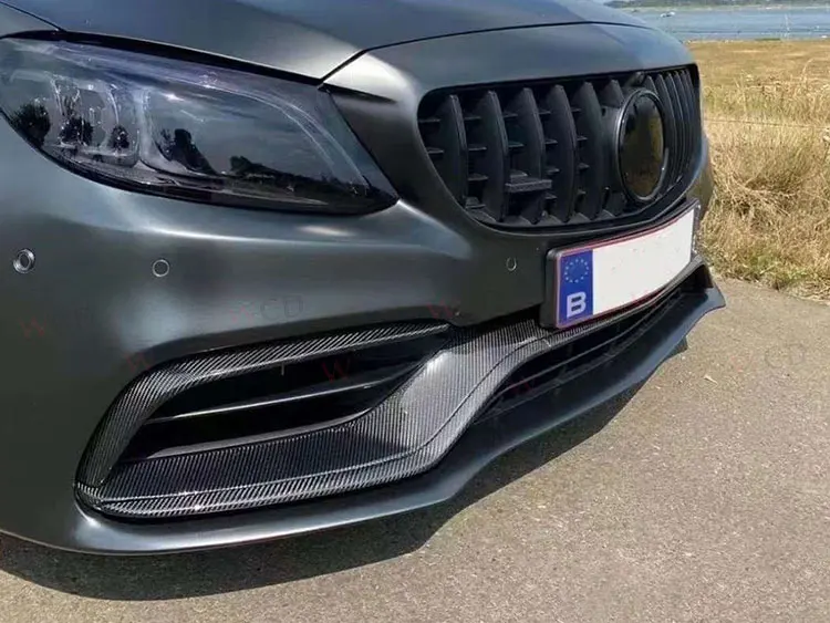 W205 C63 Carbon Fiber Front Bumper Lip for Mercedes C-Class W205 C63 ...