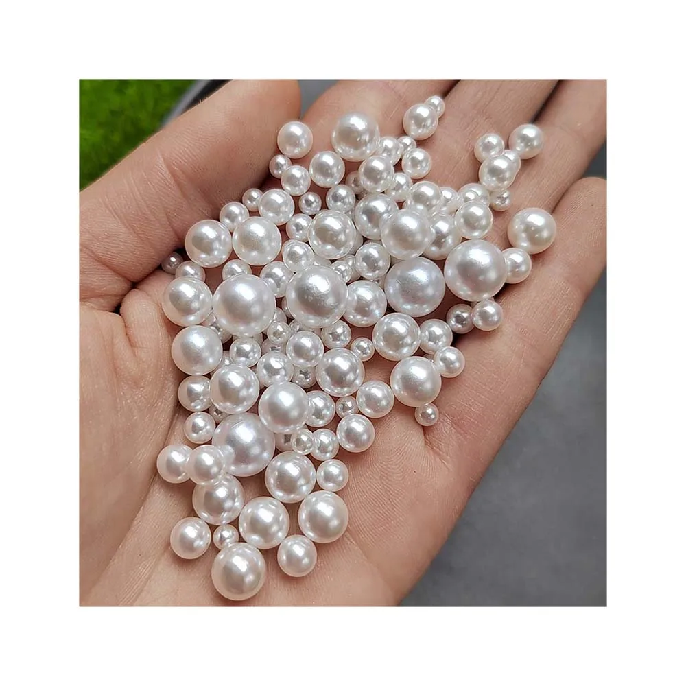 wholesale 4 6 8 10mm Multi Size Unicolor Round No Hole Plastic Pearl Beads For Jewelry Cloth Accessories DIY Crafts