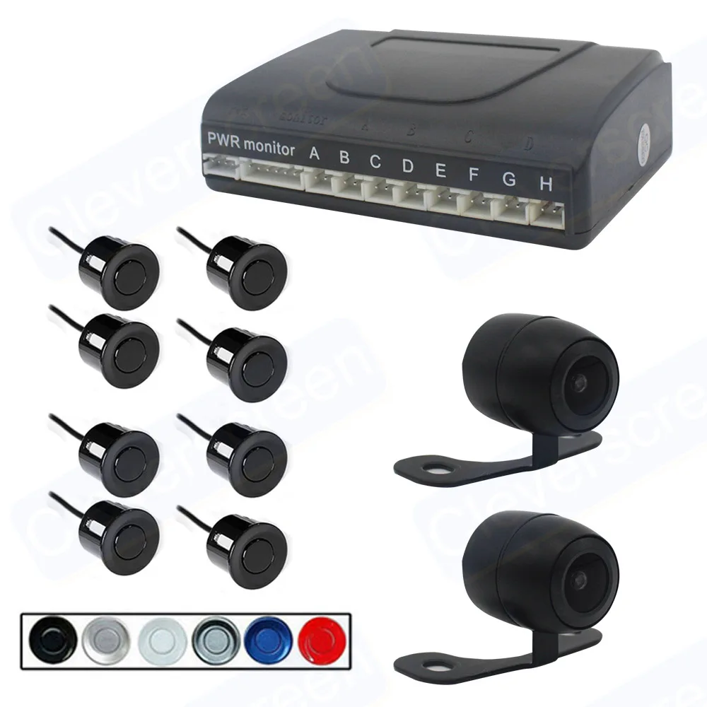 8 Sensors Front Back Parking Sensor Kit Reverse Aid Camera Parking ...