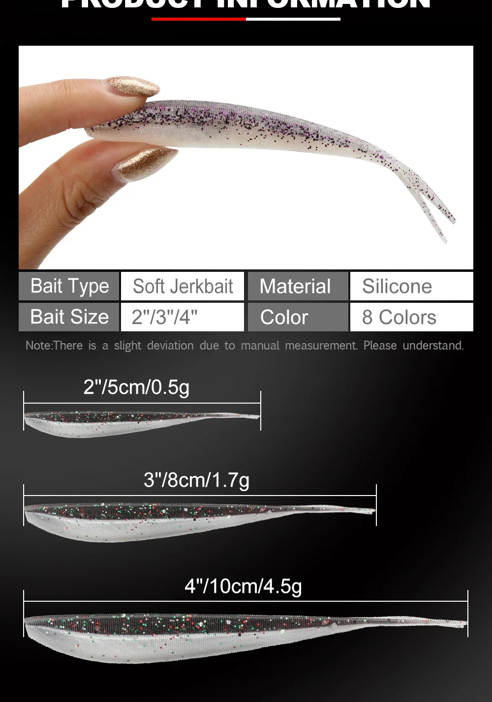 Spinpoler 2" 3" 4" Soft Swim Bait Split Tail Fishing Lures Jerk Shad ...
