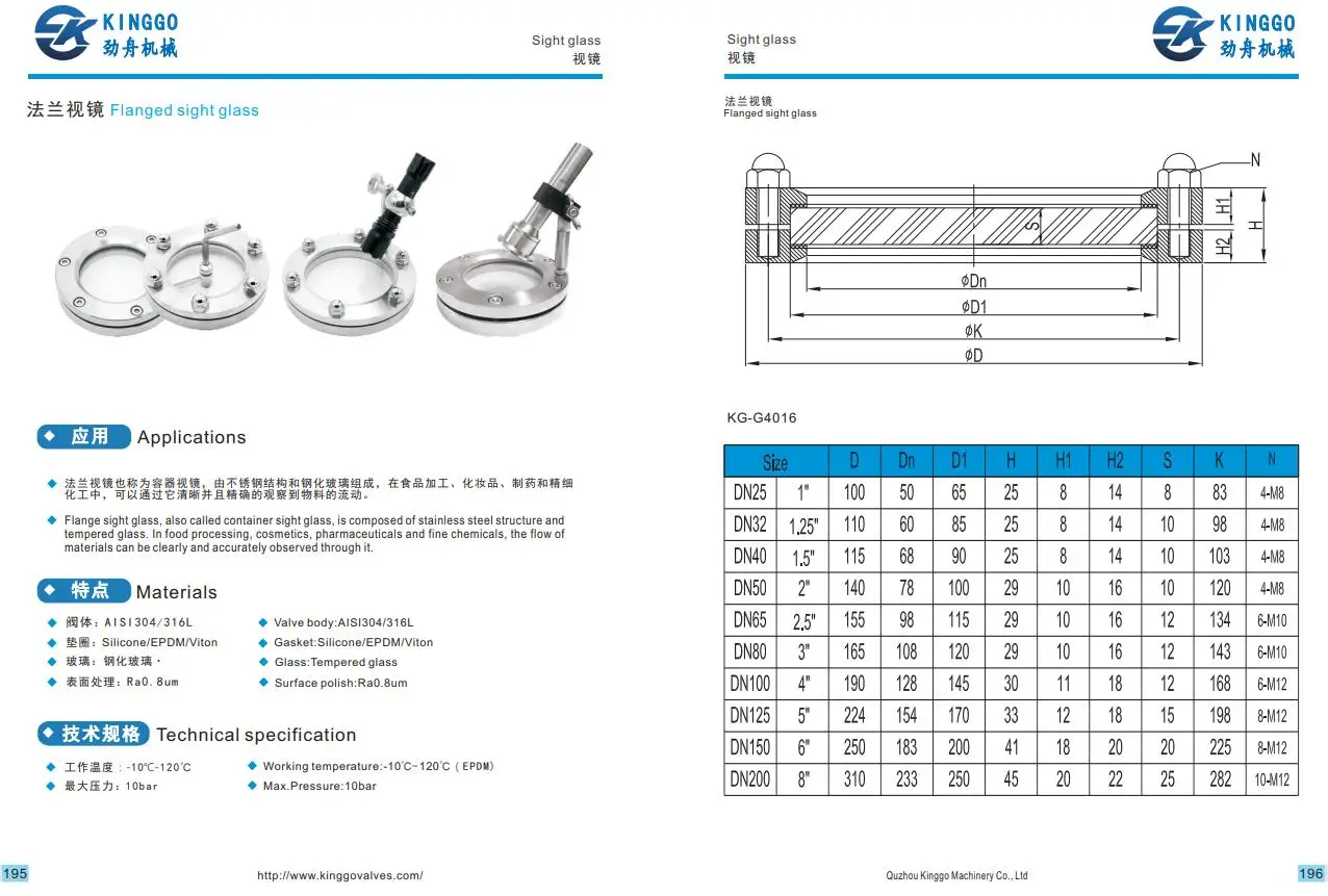 Sanitary Tempered Glass Flange Lighted Sight Glass - Buy Sight Glass ...
