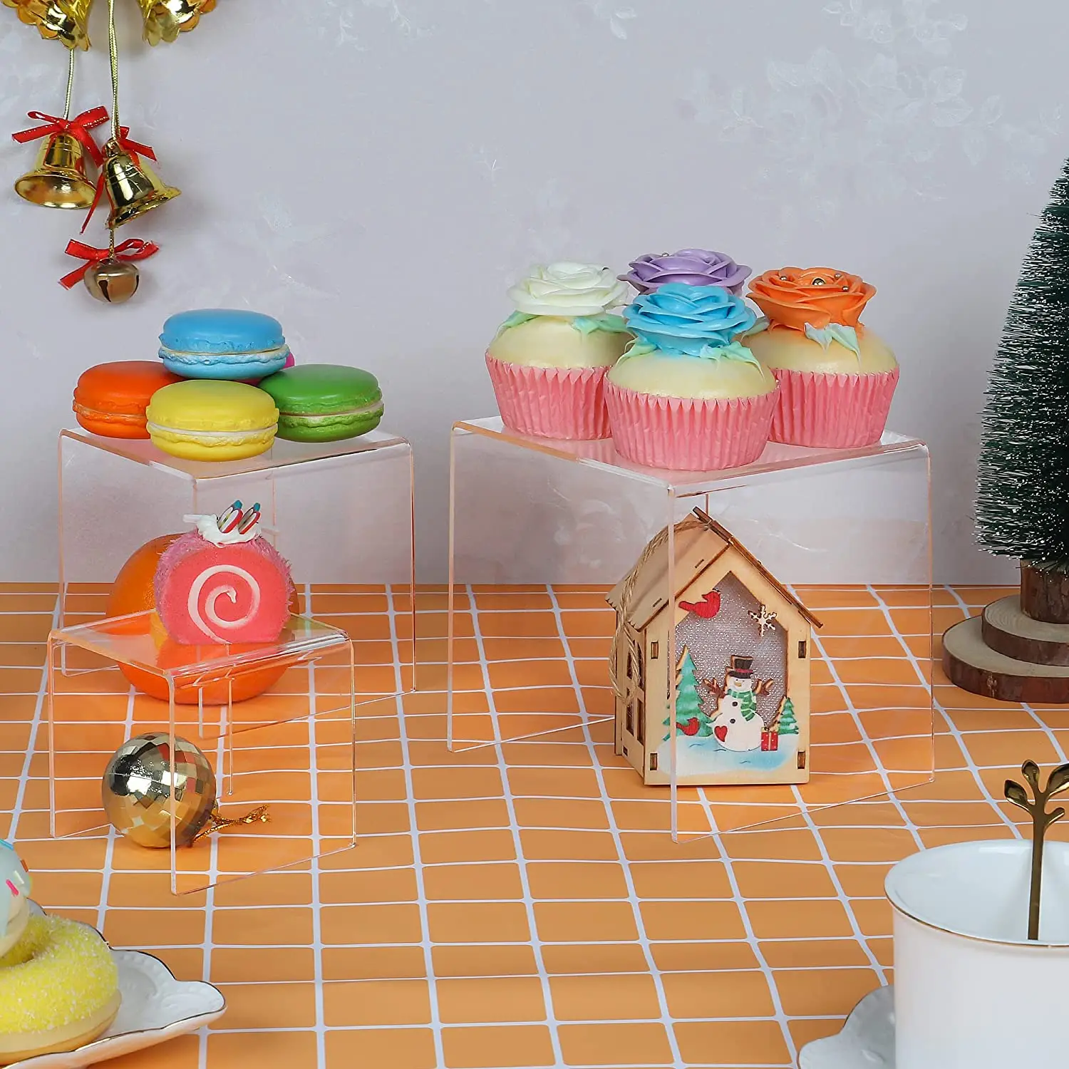 Acrylic Display Risers - Elegant Clear Stands for Desserts