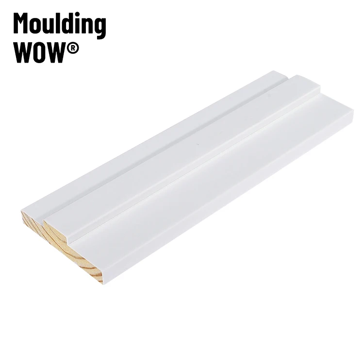 White Primed Finger Joint Wood Door Mull Post Moulding Wood Architrave ...