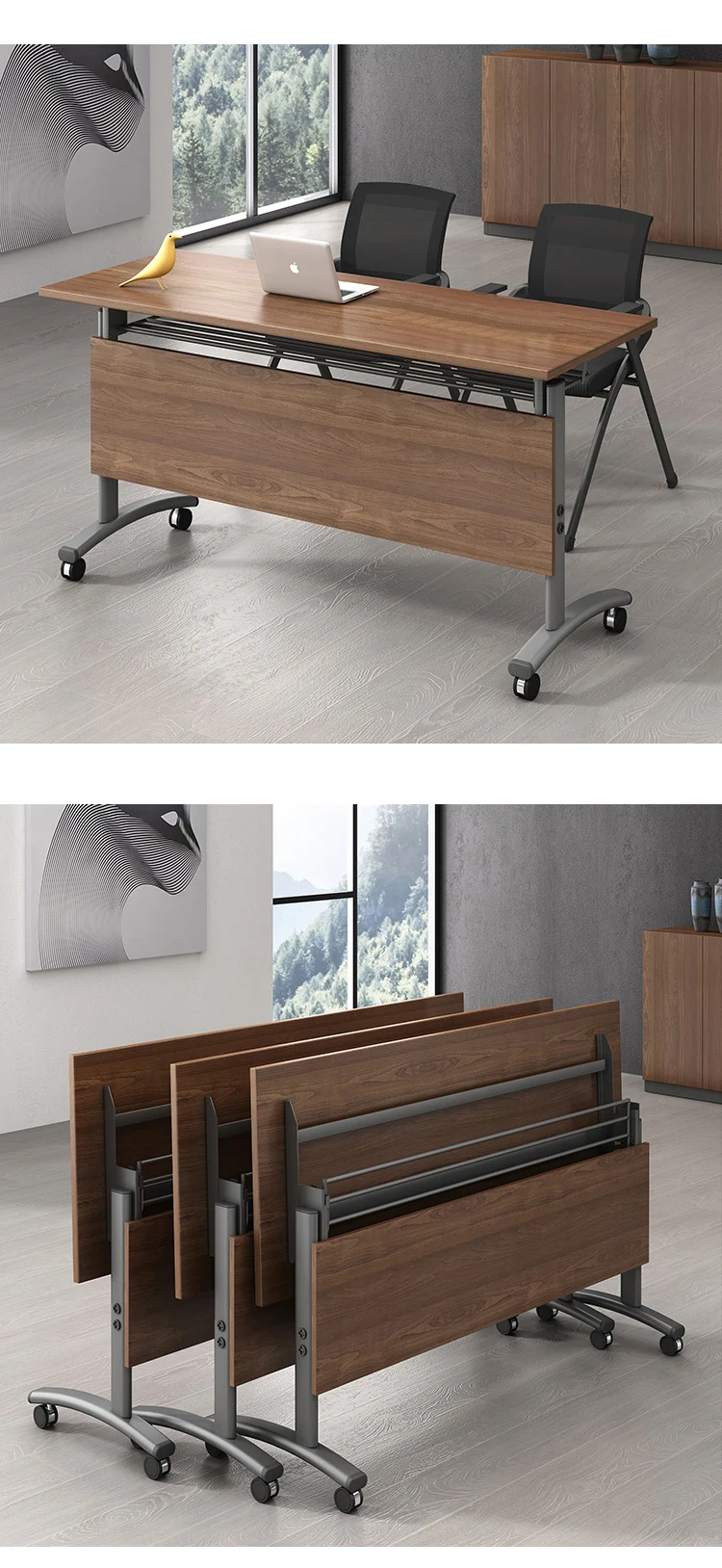 Modern Flip Top Training Desk - Foldable Conference Table