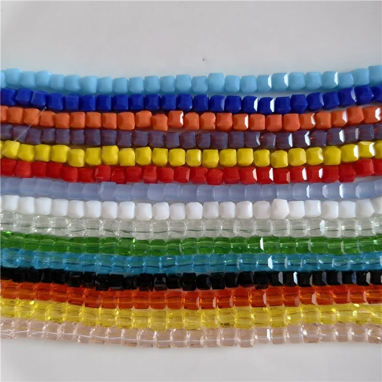 4mm Square Glass Beads - Perfect for DIY Jewelry Making
