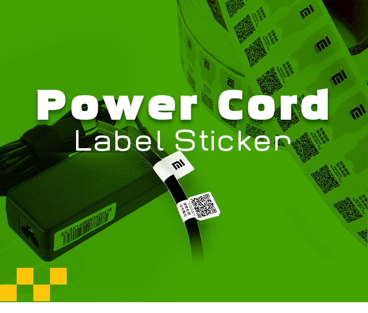 Custom Printing Waterproof Adhesive Vinyl Power Cable Label Sticker ...