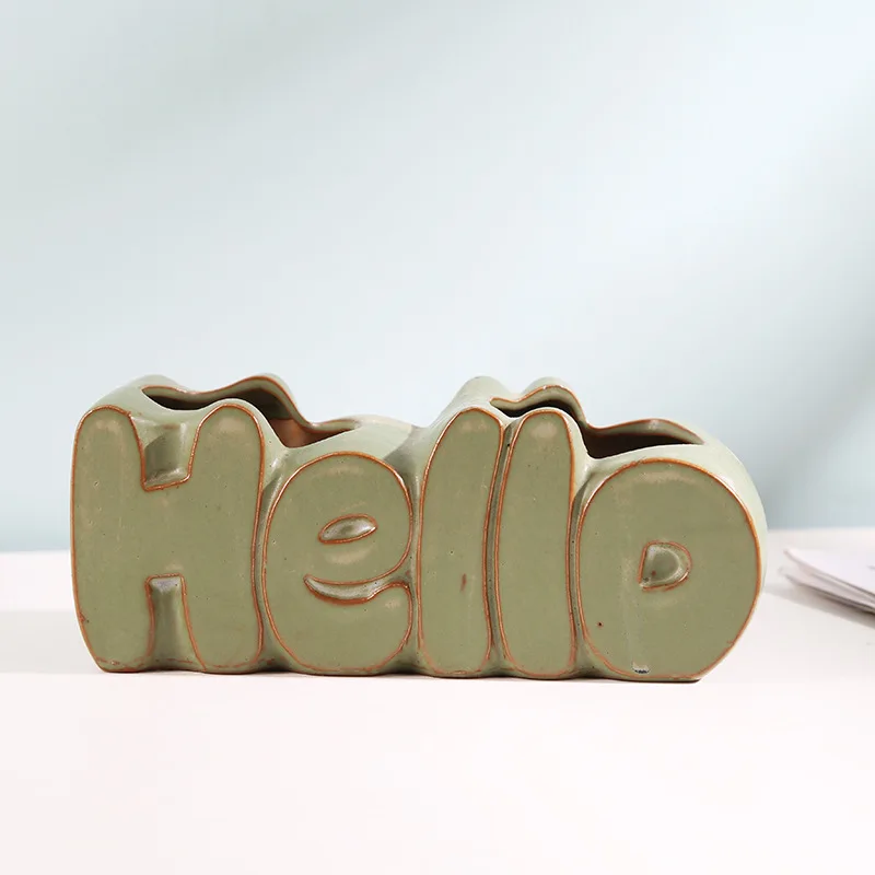 Wholesale Letter Alphabet Design Ceramic Succulent Plant Flower Pots ...