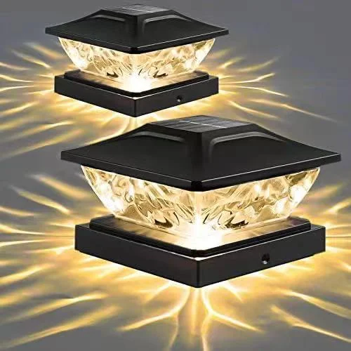 Outdoor Solar Powered Pillar Culumn Caps Lamp Solar Post Cap Light for ...