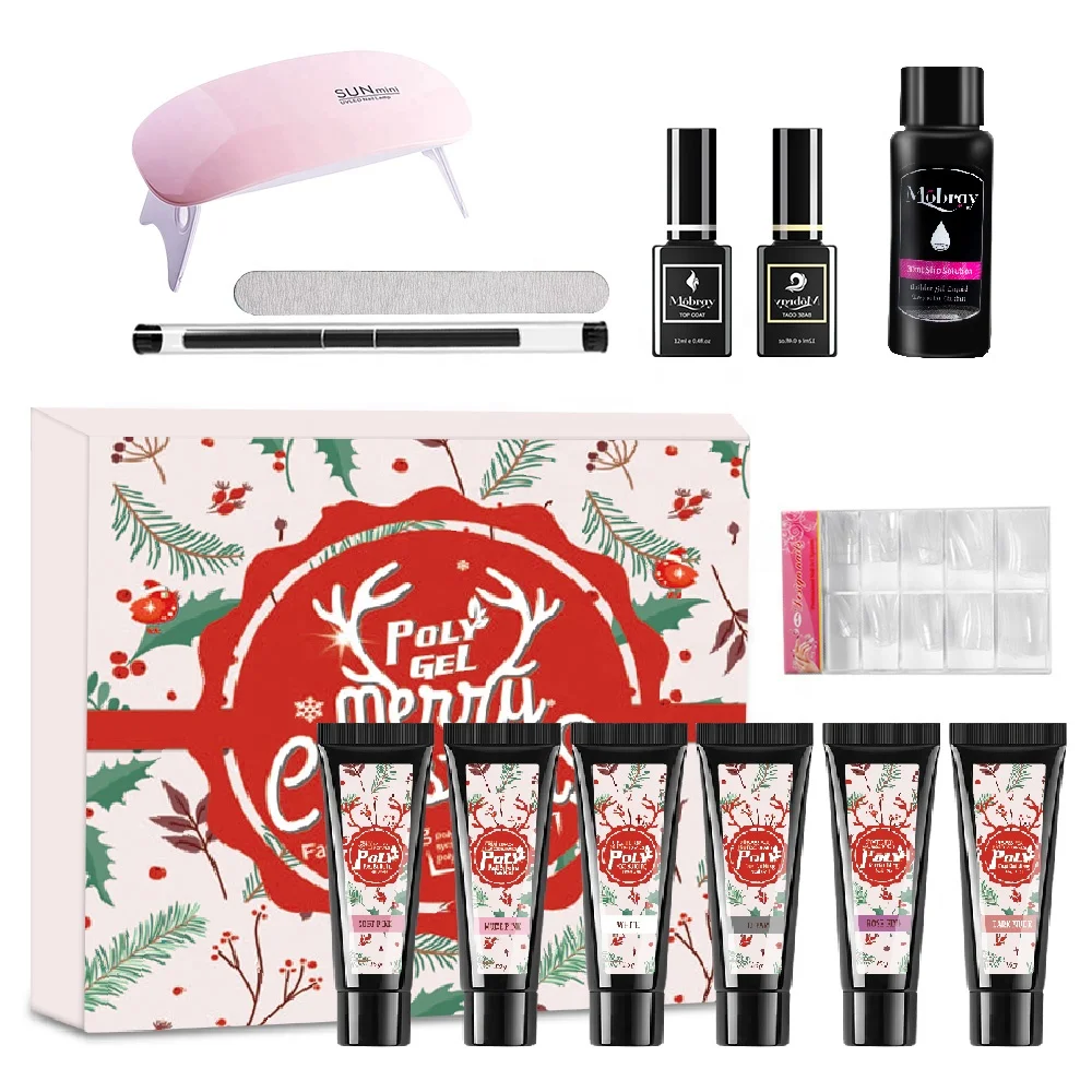 Mobray Poly Nail Extension Gel Kit - 6 Colors for Art