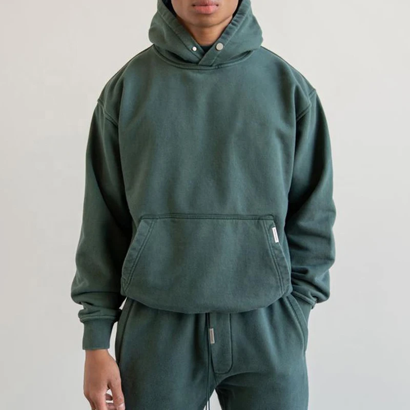 Blank High Quality No Drawstring Plain Hoodies Mens Cotton