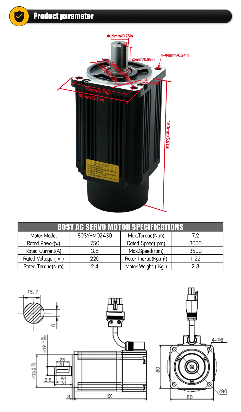 HLTNC 750W Servo Motor Kit - High Efficiency & Reliability