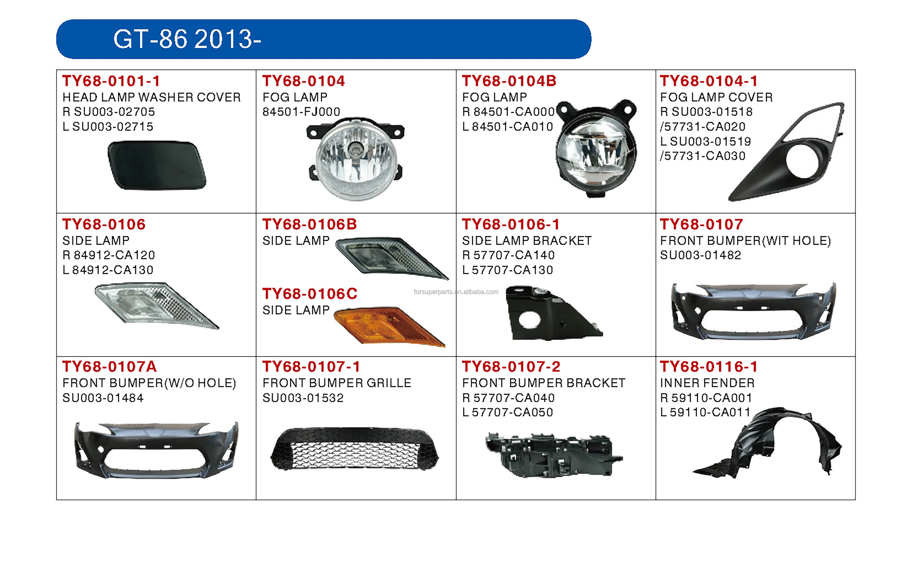 High-quality Front Bumper for Toyota GT86 2013 Auto Bumper