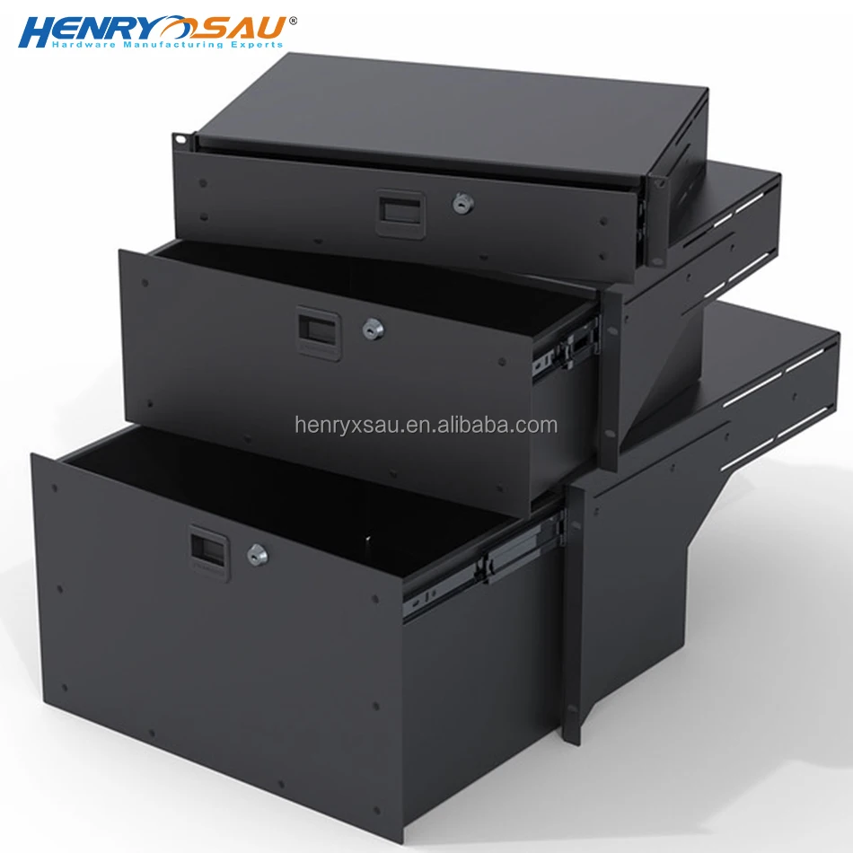 350mm Depth Network Rackmount Cctv Dvr Control Steel Drawer 4u Rack ...