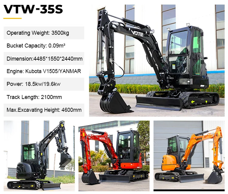 Mini Excavator 3.5 Ton - High Digging Power & Customization