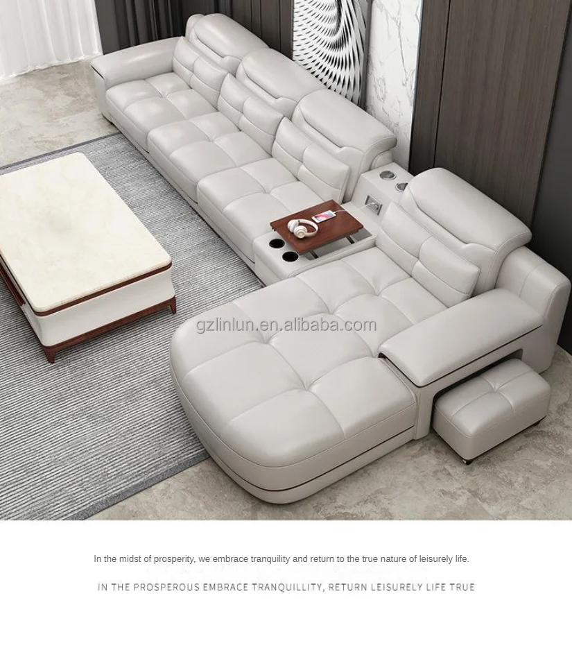 Modern Leather Sofa Set for Living Room - Comfort & Style