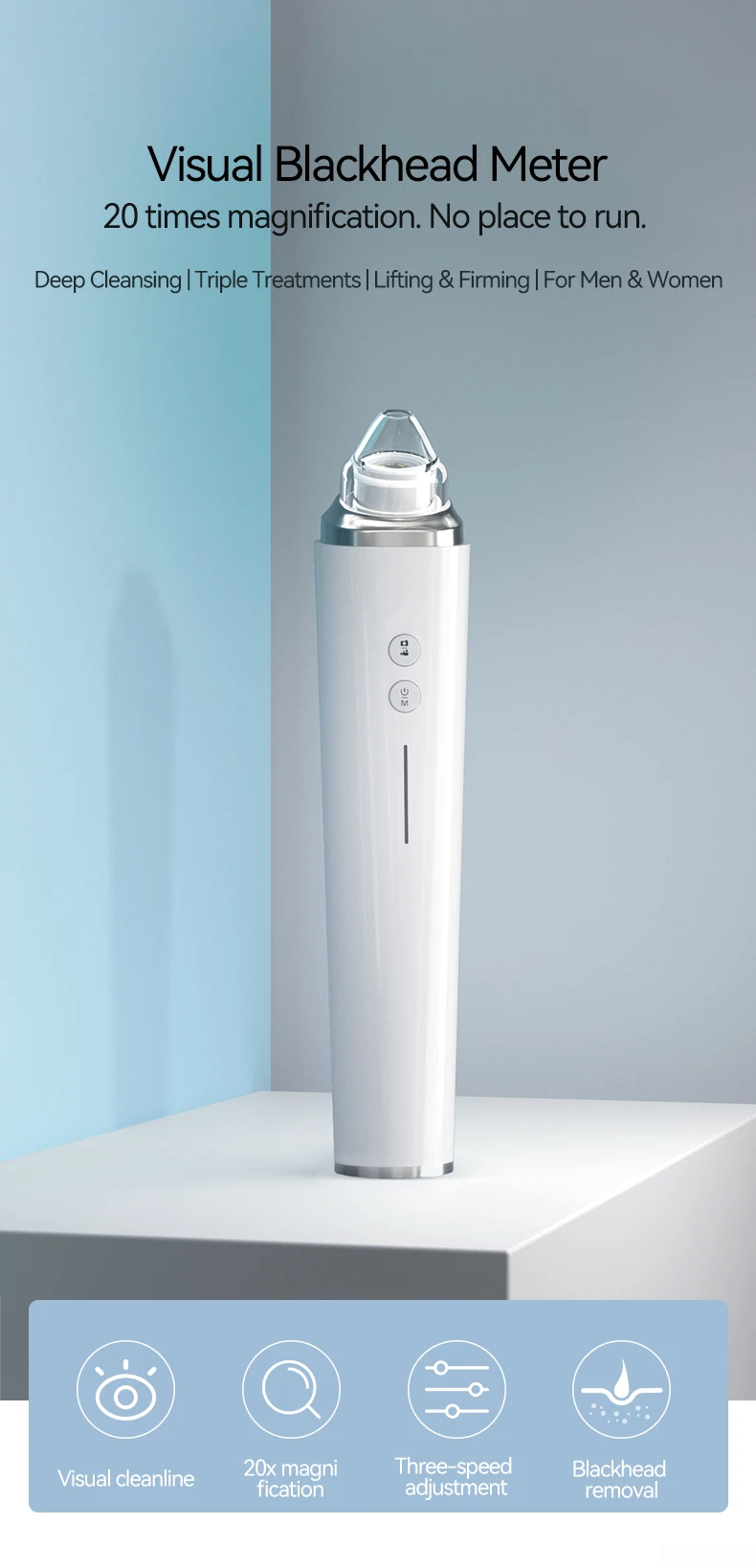 Portable Electric Visual 20x 5mp Facial Pore Nose Cleaner Care Kit Tool ...