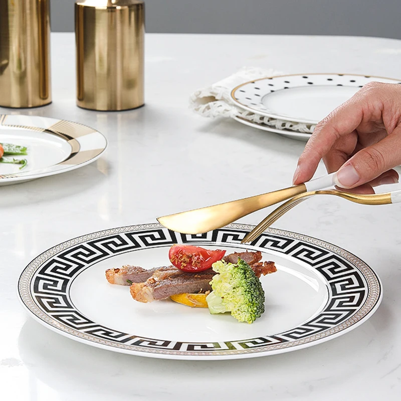 New Design Dinner Set of Dishes Ceramic Plate Colored Glazed Ceramic ...