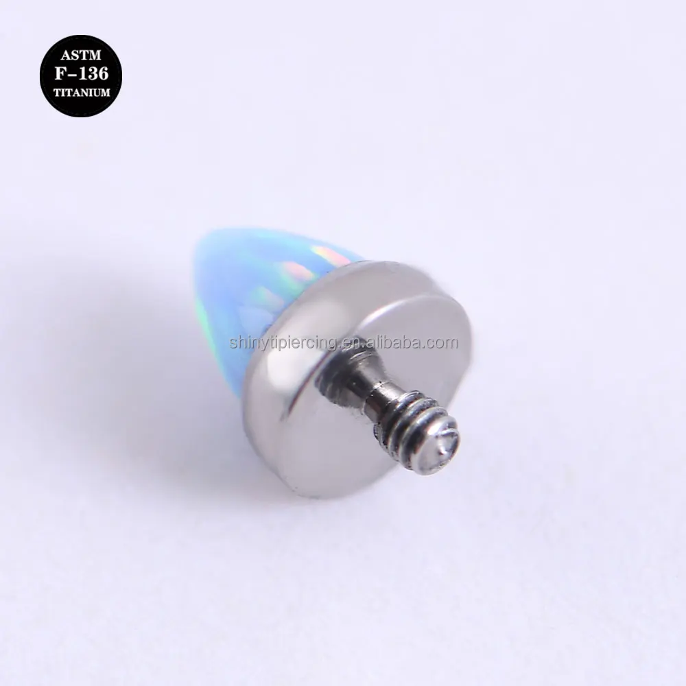14g Astm F136 Titanium Dermal Nipple Tongue Piercing Barbell Top Spike ...