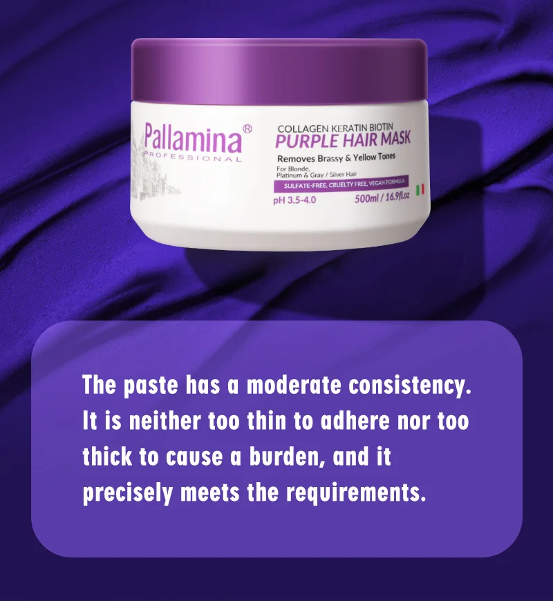 Pallamina Purple Hair Mask - Nourish Dry Hair with Collagen