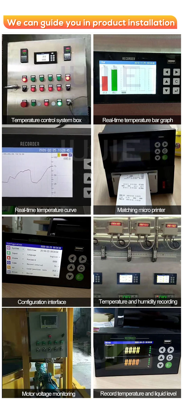 Multichannel Data Recorder with PT100 K TC Temperature Sensor
