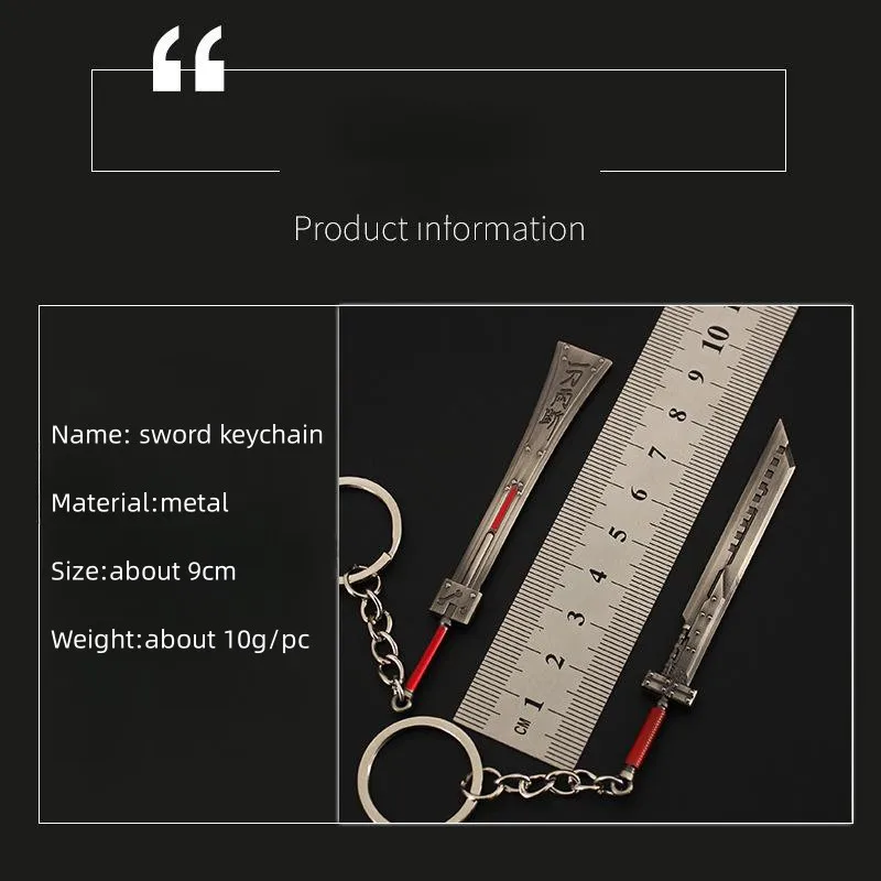 9cm Mini Game Final Fantasy Keychain - Metal Sword Model