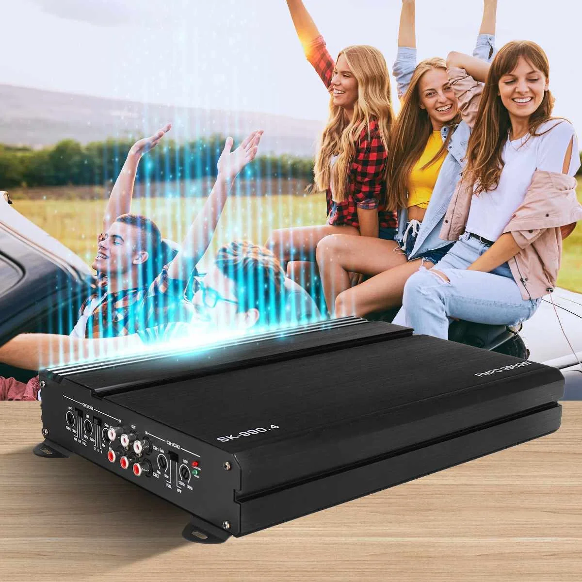 Dc 12v 9900watt 4 Channel Car Amplifier Audio Stereo Bass Speaker High ...