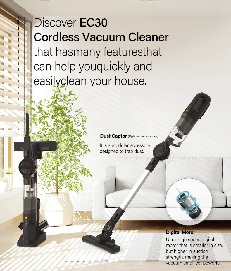 ELUXGO Vacuum Cleaner - High Suction, Bagless, and Versatile