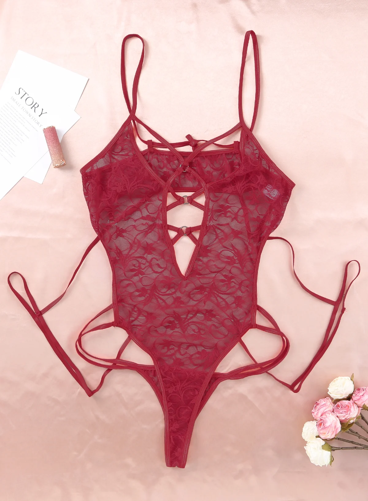 Dear Lover Wholesale Private Label Ladies Women Red Black Sexy Sheer