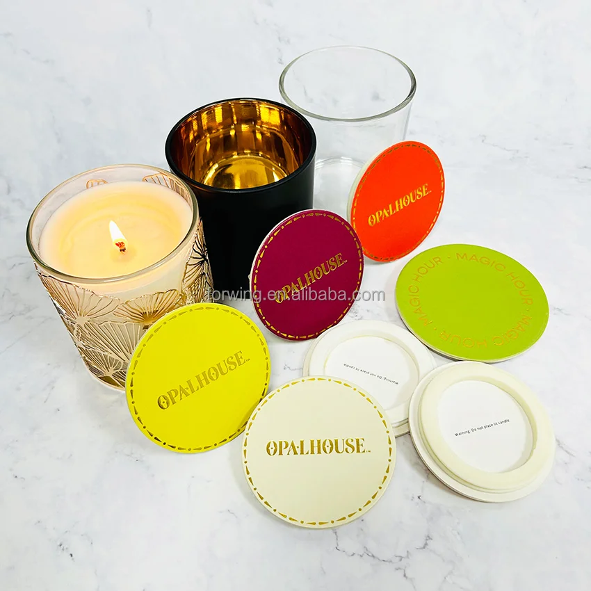 Custom Cardboard Candle Jar Lids with Printed Paper Cover