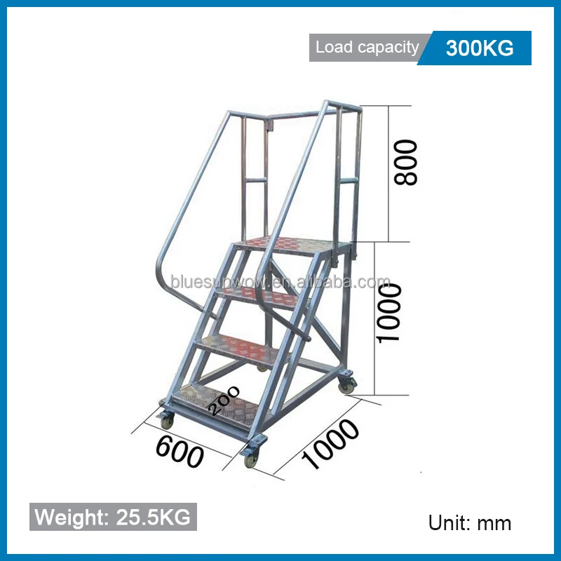 Mobile Industrial Metal Step Ladders - Durable & Versatile