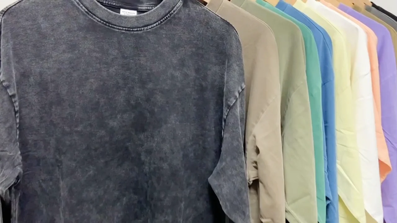 Yingling Custom Acid Wash Blank Graphic T Shirt 260g Cotton Oversize T ...