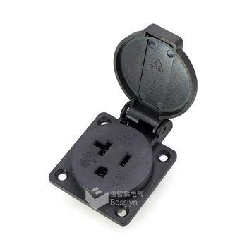 Ul Us 3 Pin 20a 125v Waterproof Socket With Cover - Buy 3 Pin Us Socket ...