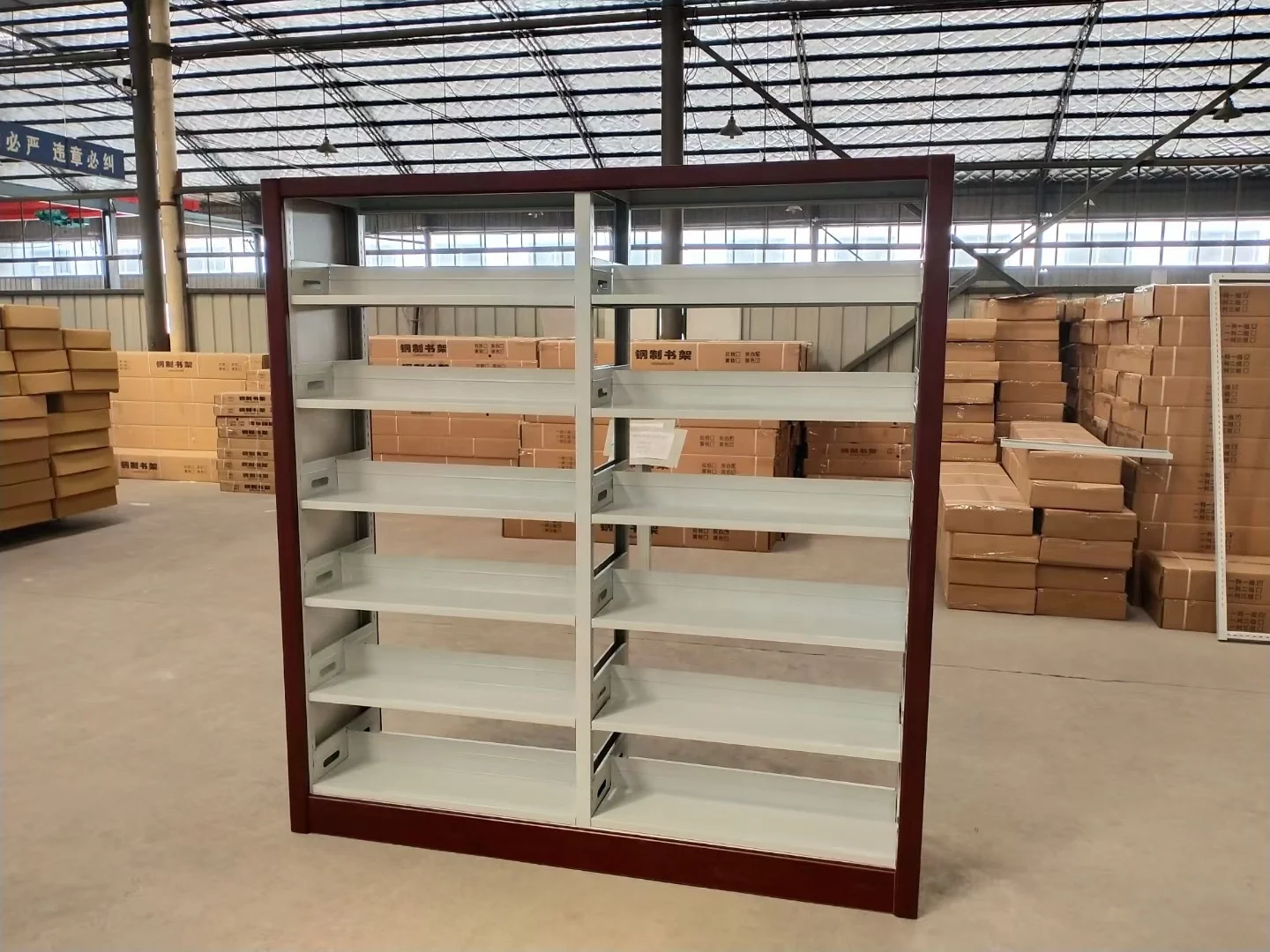 School Library Bookshelf Iron Bookcase Office Book Shelves School ...