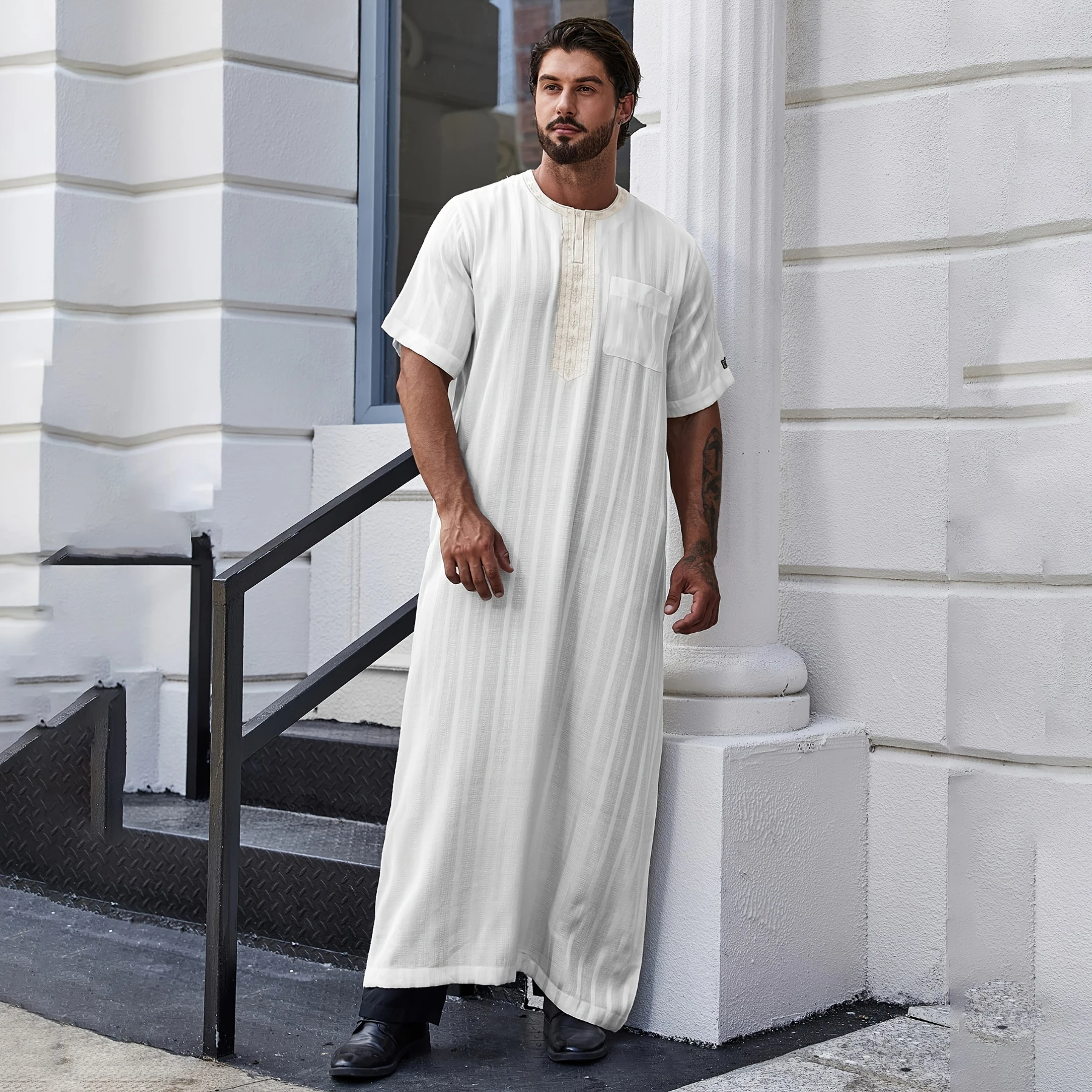 Ramadan Kebaya Traditional Islamic Muslim Men's Clothing Caftan Jubba ...