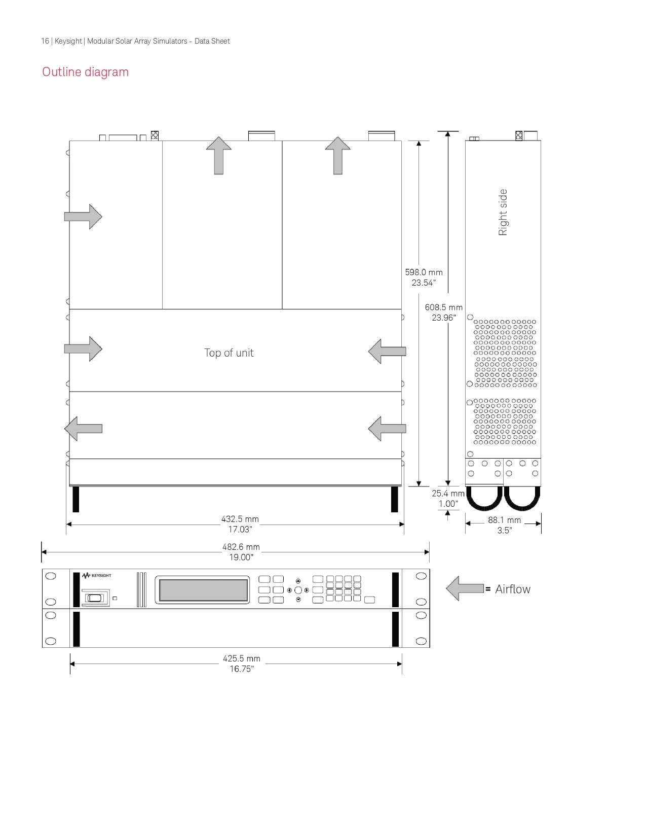 Keysight E4360A模块化太阳能电池阵列模拟器主机，1200W，输入范围: 86VAC至264VAC，最大输入功率: 2000VA ...