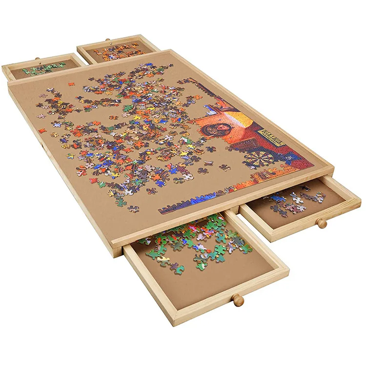 Upgraded 1000 Piece Wooden Puzzle Table,Jigsaw Puzzles Plateau Puzzle ...